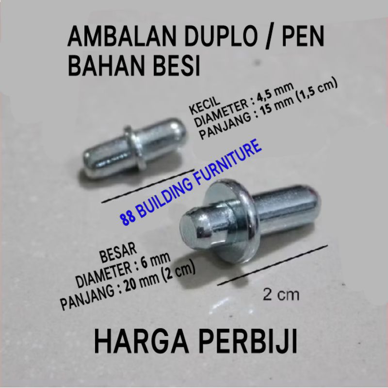Jual DUPLO BESI KECIL BESAR / AMBALAN PEN PIN PASAK BESI UNTUK SEKAT ...