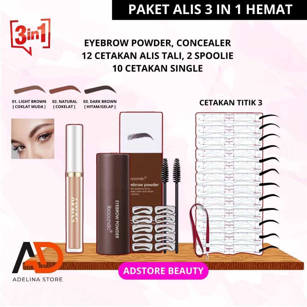 Jual [ BANTING HARGA ] PAKETAN EYEBROW 3 in 1 - COD Paket Alis 3in 1 ...
