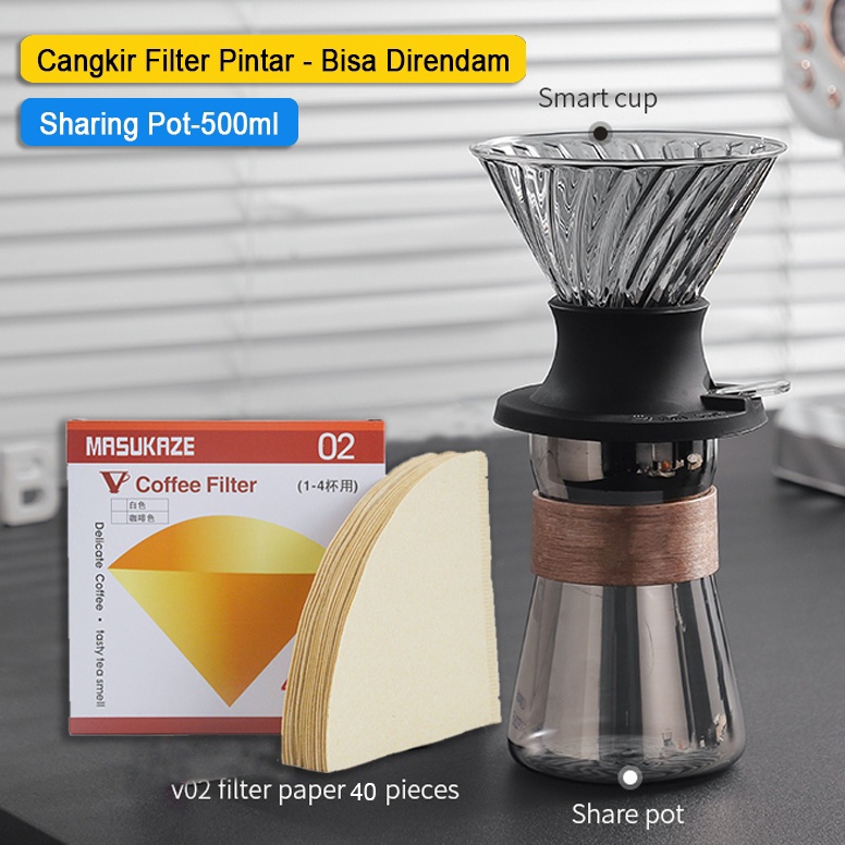 Jual Tren Kekinian Dripper v6 Hario Alat Kopi v6 Dripper Set Pot ...