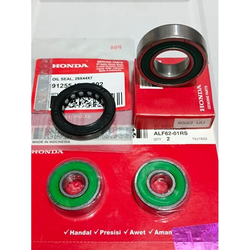 Jual paket 4 Aitem Bearing roda depan+Roda belakang+seal roda Beat fi ...