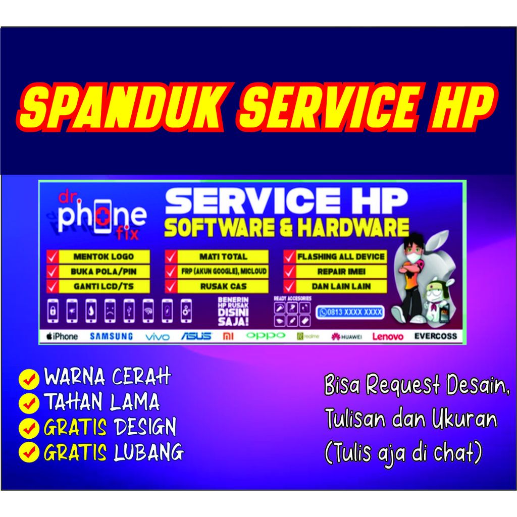 Jual SPANDUK SERVICE HP / SPANDUK SERVICE / SPANDUK JUALAN / SPANDUK ...