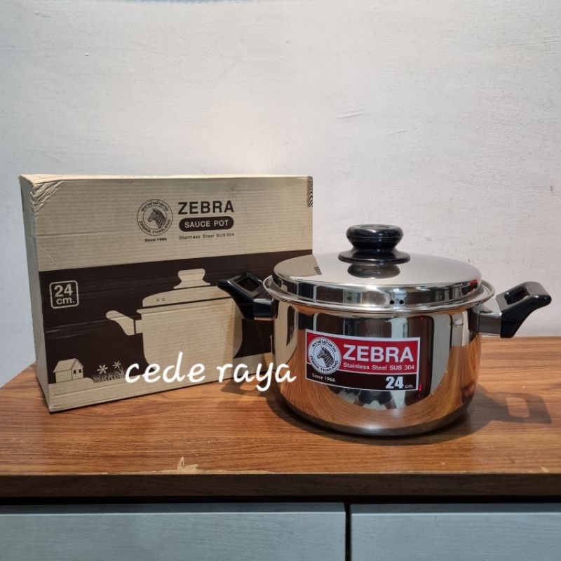 Jual panci masak / panci saus / sauce pot stainless zebra 24 cm 4.5 ltr ...