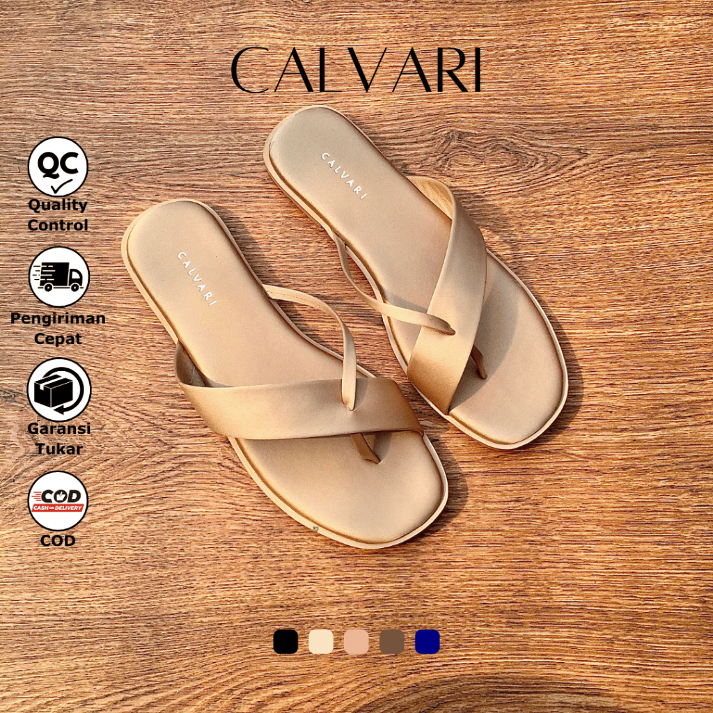 Jual CALVARI - CALINA Sandal Wanita Korea Teplek Casual Kekinian Size ...
