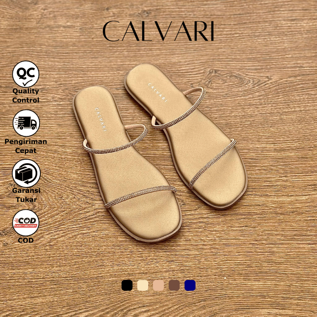 Jual CALVARI - SOOYA Sandal Wanita Korea Teplek Casual Kekinian Size 36 ...