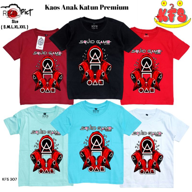 Jual KFS 307 KAOS ANAK SQUID GAME - Baju squid game anak Bisa Couple ...