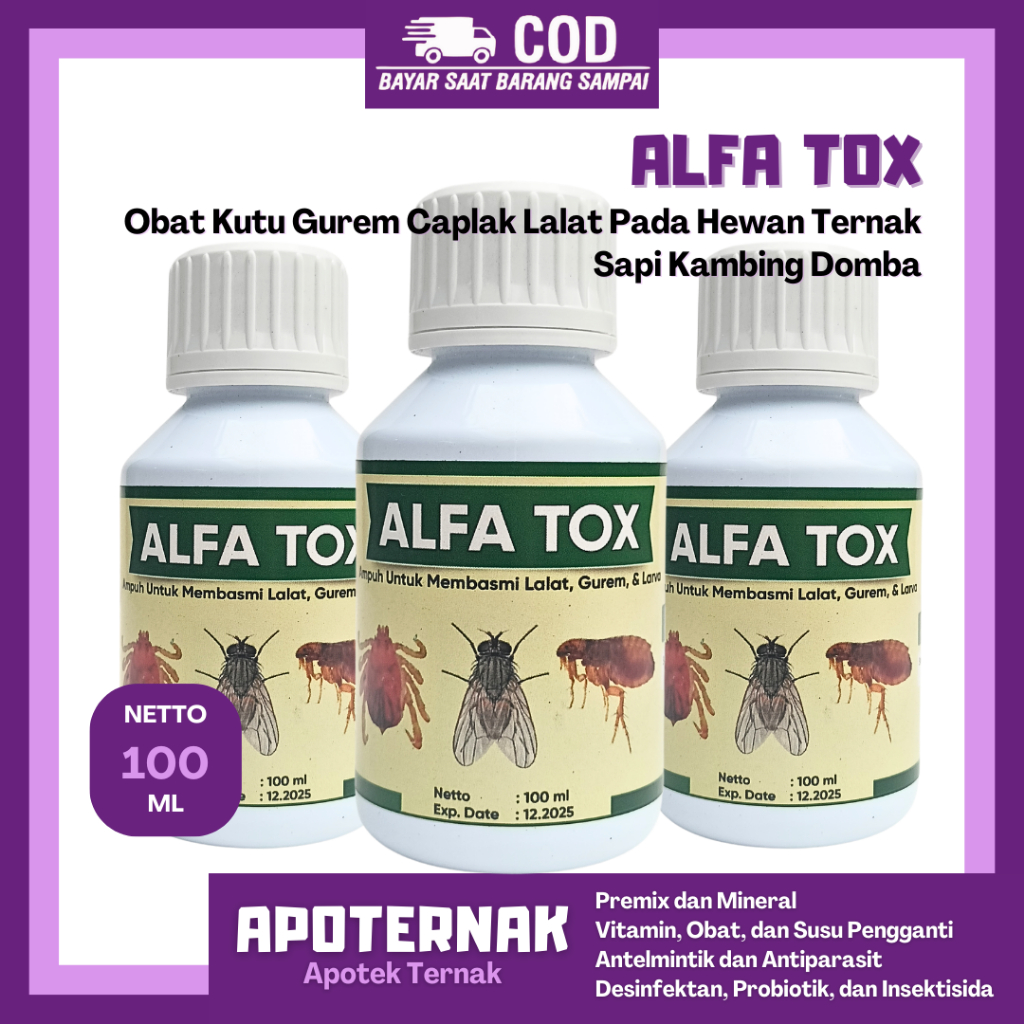 Jual ALFA TOX 100ML - Obat Kutu Sapi - Obat Kutu Gurem Caplak Lalat ...