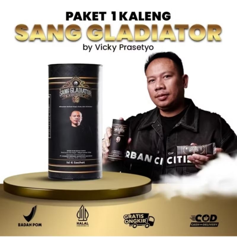 Jual KOPI SANG GLADIATOR COFFEE BY Vicky Prasetyo Original 1 box isi 6 ...