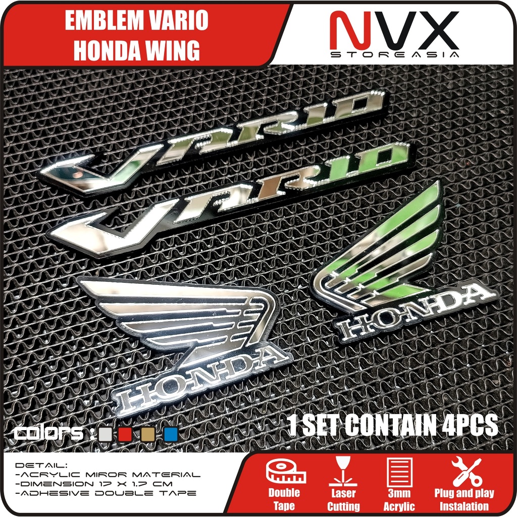 Jual PAKET EMBLEM HONDA VARIO DAN EMBLEM HONDA WINGS TIMBUL 3D 1 PAKET ...