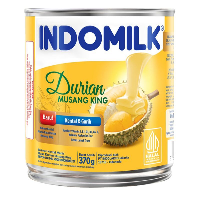 Jual Indomilk Krimer Kental Manis Durian Musang King 370 g | Shopee ...