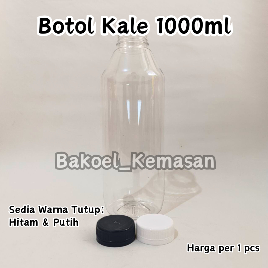 Jual Botol Kale Bulat PREMIUM TEBAL 50gr 1000ml 1 Liter / Botol Minuman ...