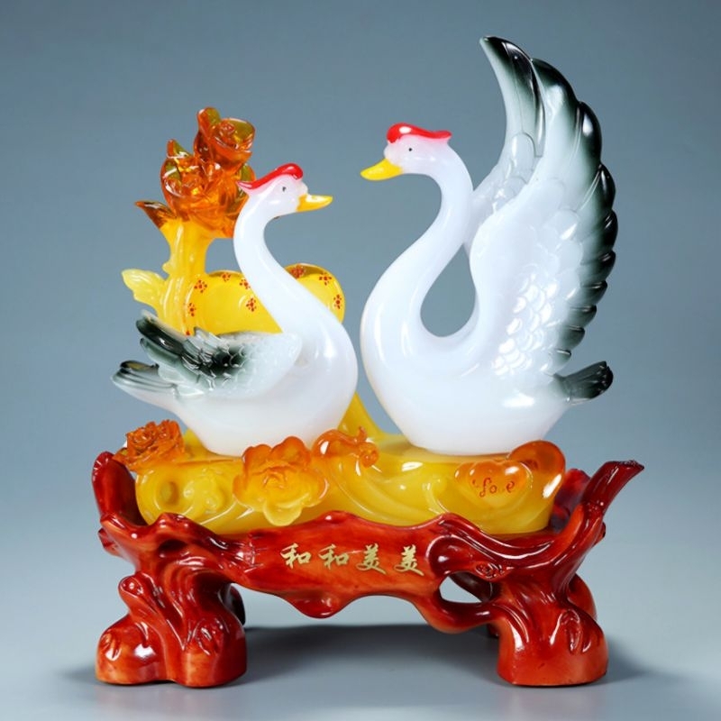 Jual Sepasang Angsa Swan Pajangan Flaminggo Hiasan Wedding Gold Silver ...