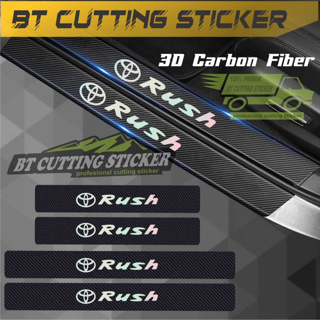 Jual 5 PCS sill plate toyota rush / sticker carbon 3D pengaman pintu ...