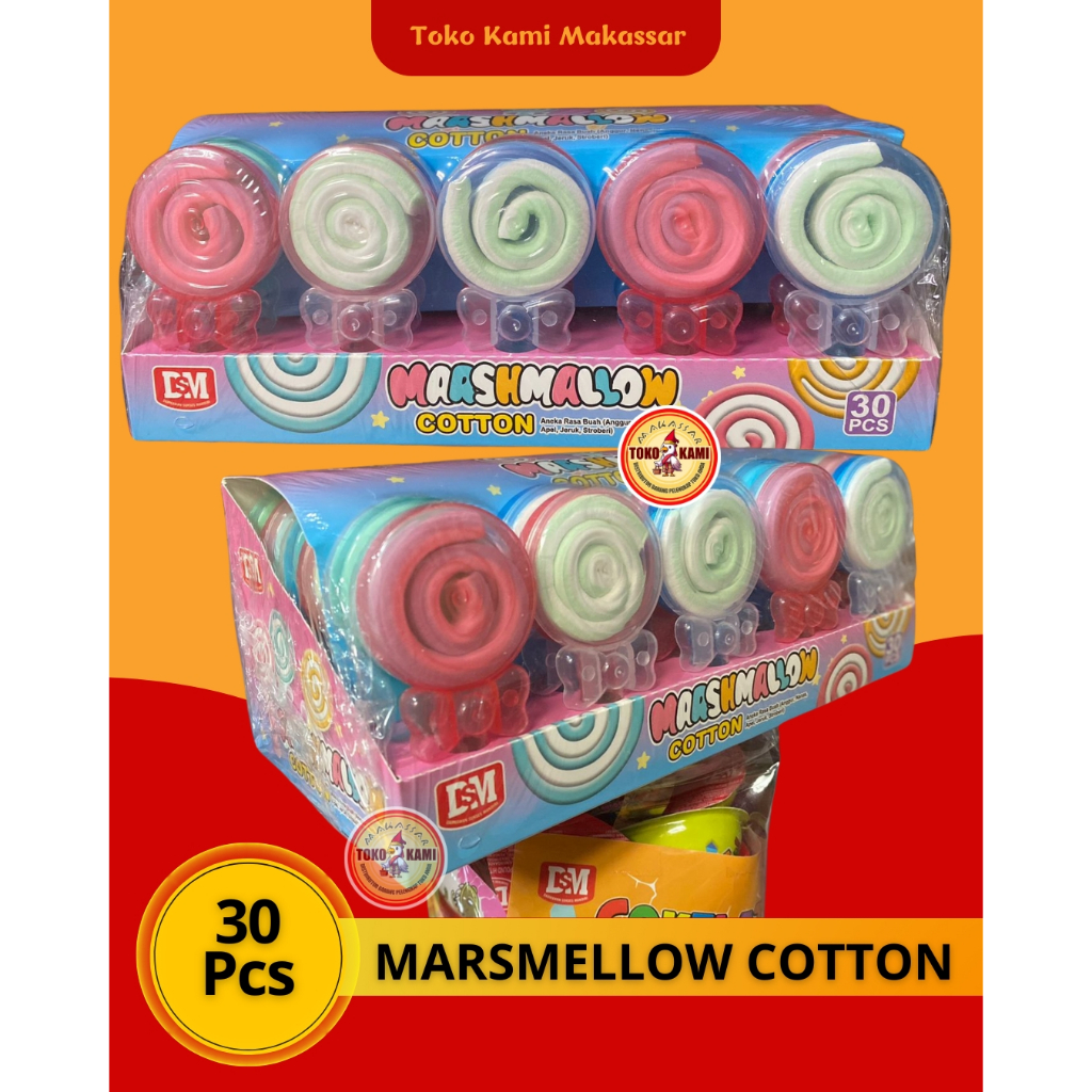 Jual Marshmallow Cotton Candy / Jajan Permen Marshmellow Lollipop Halal ...