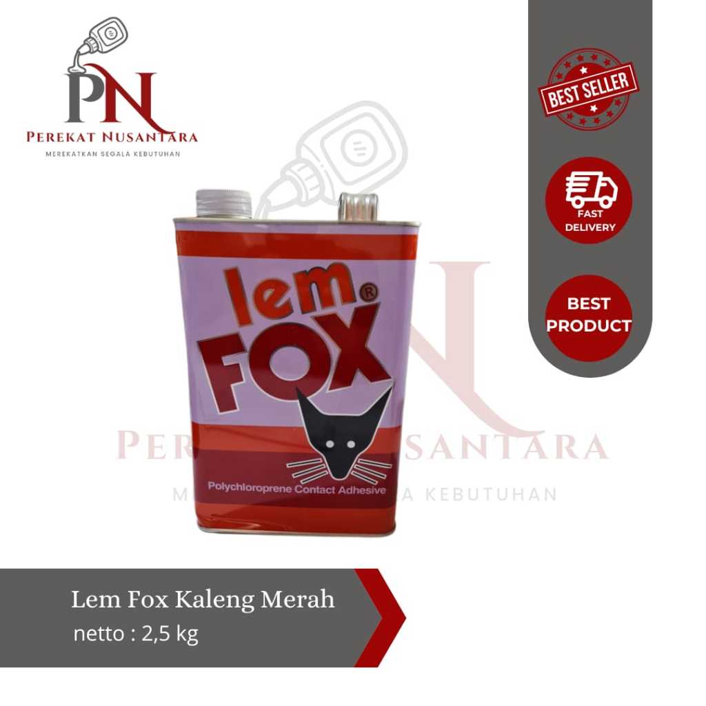 Jual Lem Fox Kaleng Merah Galon 2,5 Kg | Lem HPL Interior & Lem Bekleed ...