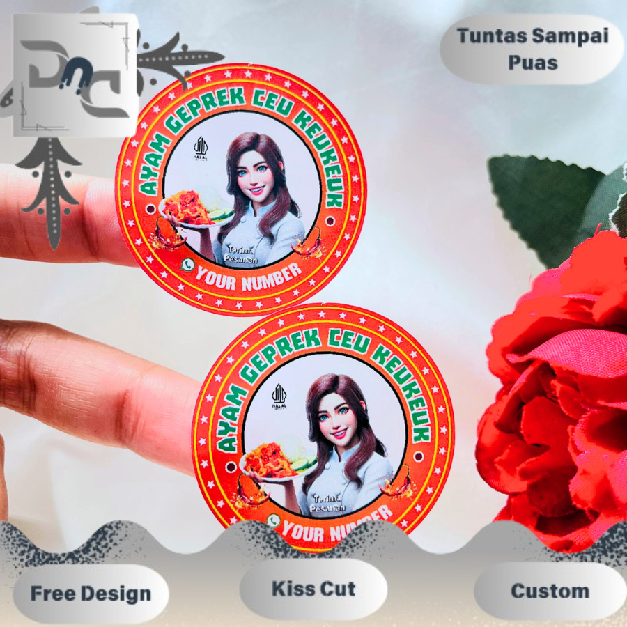 Jual Dnd Sticker Catering Ayam Geprek Stiker Free Desain Custom Nama ...
