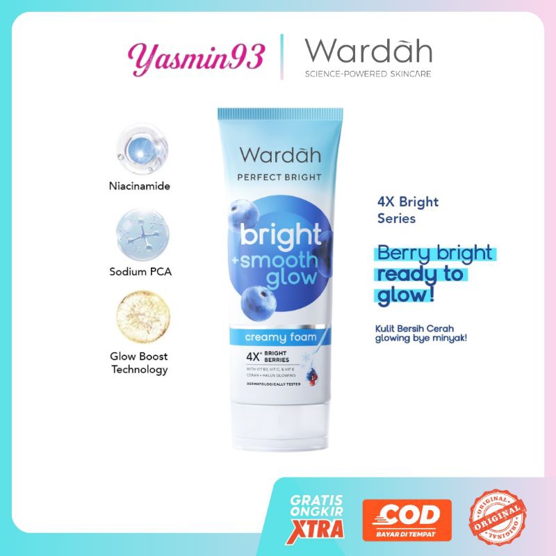 Jual WARDAH PERFECT BRIGHT CREAMY FOAM SMOOTHING 50 ML (kemasan baru), 100 ML (kemasan baru ...