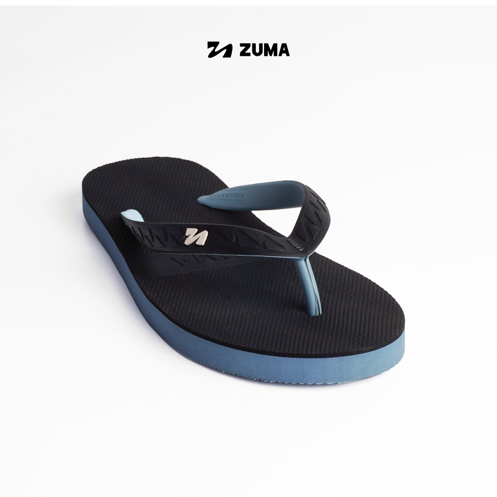 Jual Zuma Men Black Series 6 Stone Blue, Sandal Jepit Pria Karet Polos ...