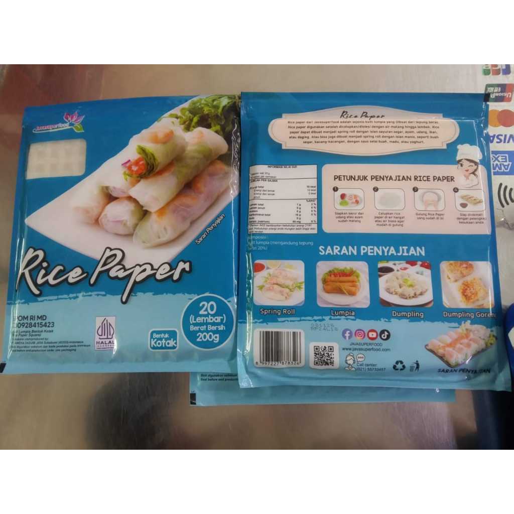 Jual Rice Paper Kotak Isi 20 Lembar 200gr Java Super Food | Shopee ...