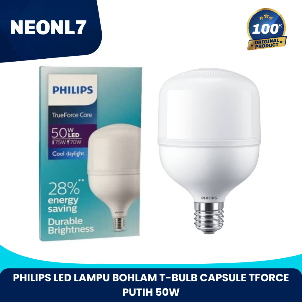 Jual PHILIPS LED LAMPU BOHLAM T-BULB CAPSULE TFORCE PUTIH 50W | Shopee ...