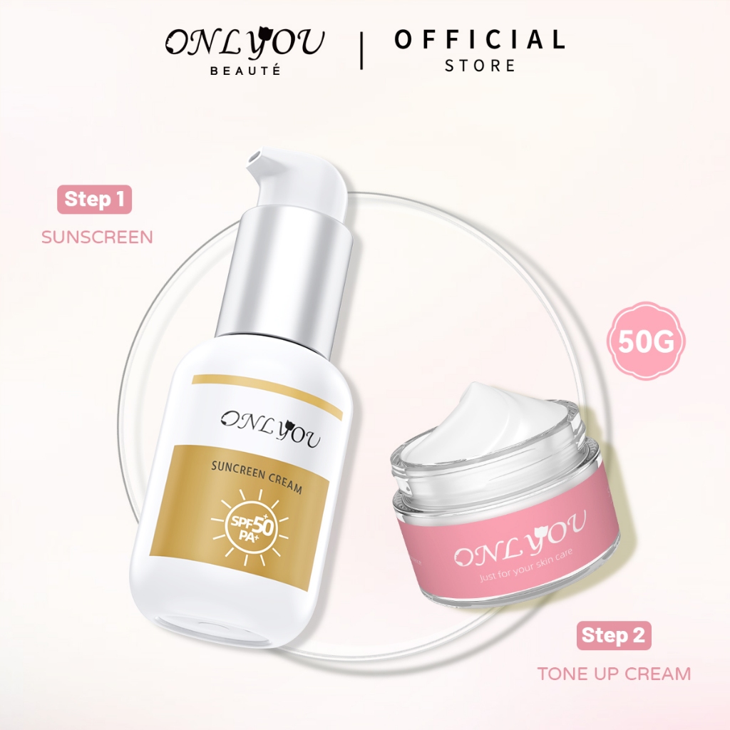 Jual ONLYOU 2PCS PAKTE Sunscreen SPF50+ PA+ wajah UV sunblock 50G ...