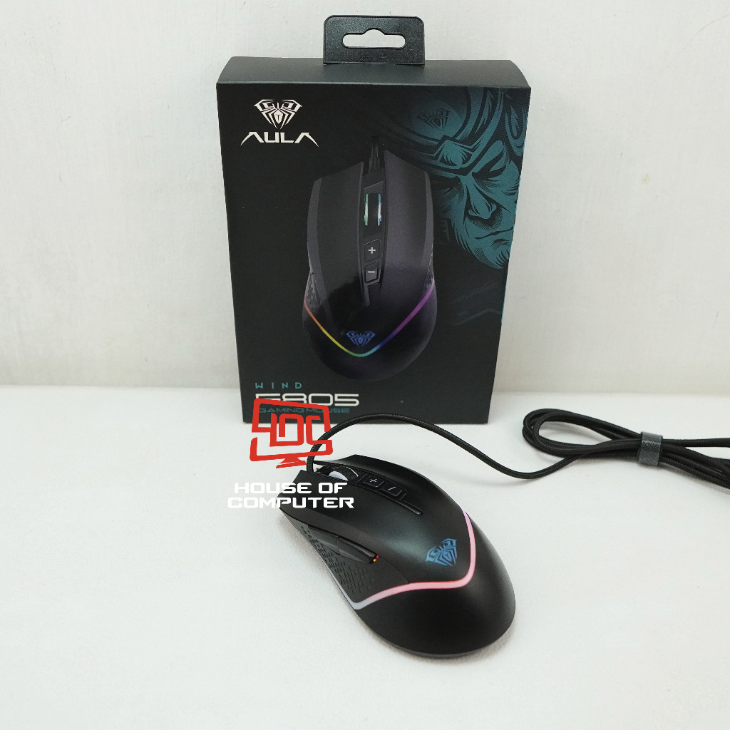 Jual MOUSE GAMING AULA F805 RGB LIGHT 6400DPI 7 BUTTON PROGRAMMABLE ...