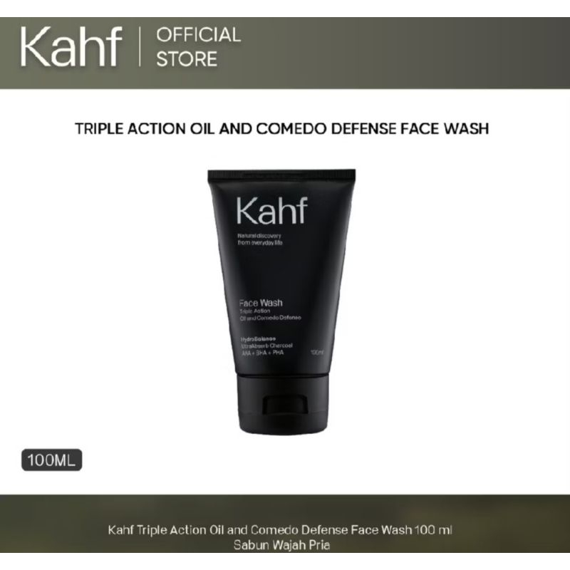 Jual KAHF Triple Action Oil And Comedo Defense Face Wash 100ml - Sabun ...