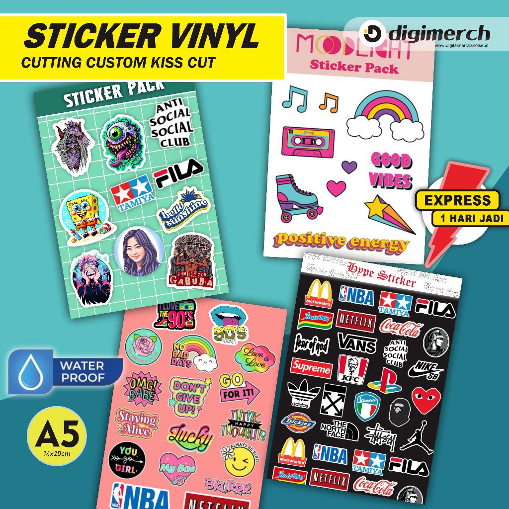 Jual STICKER VINYL | STIKER PACK CUTE CUSTOM FREE CUTTING KISS CUT A5 ...