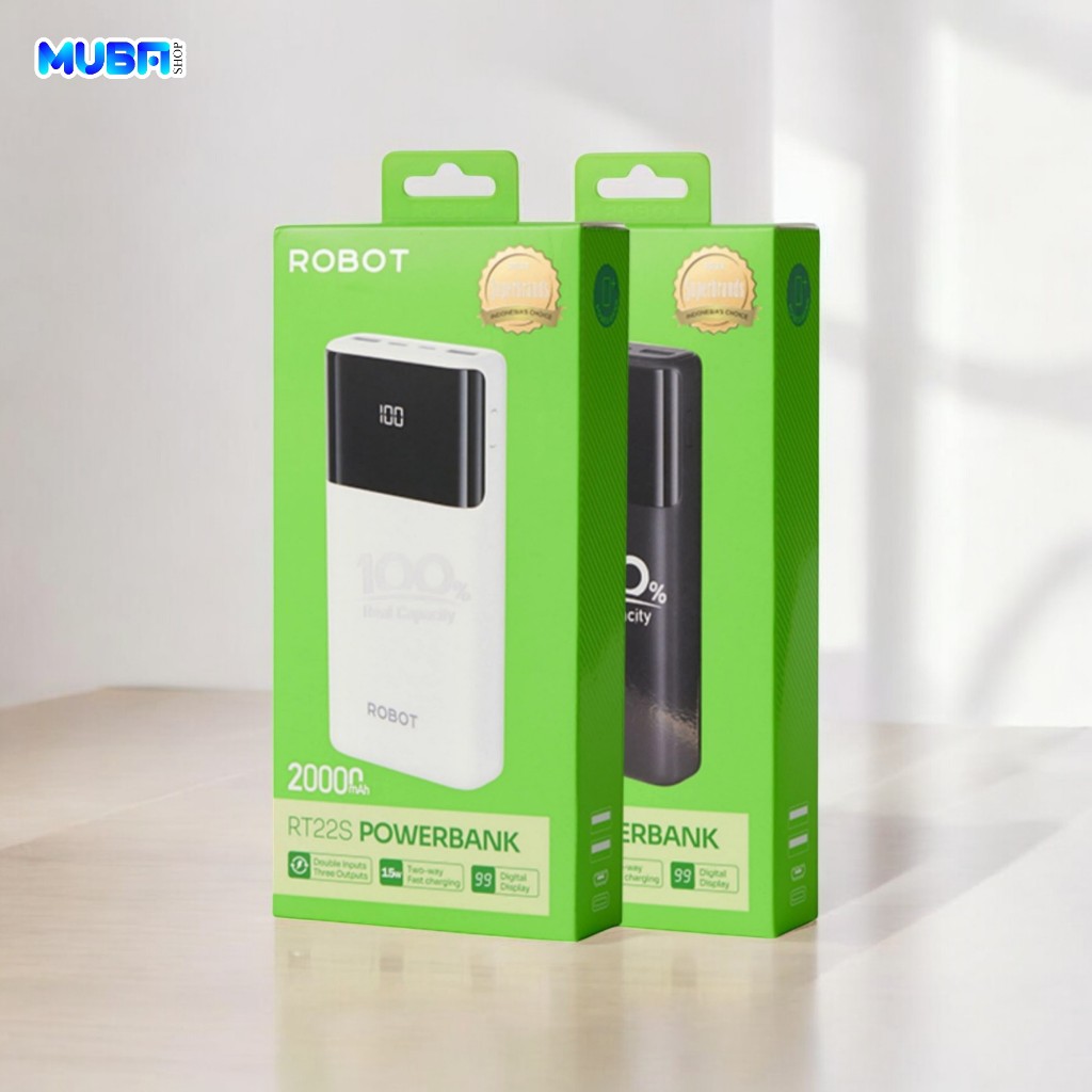 Jual ROBOT RT22S Smart Powerbank Fast Charging 20000mAh 15W 3 Port ...