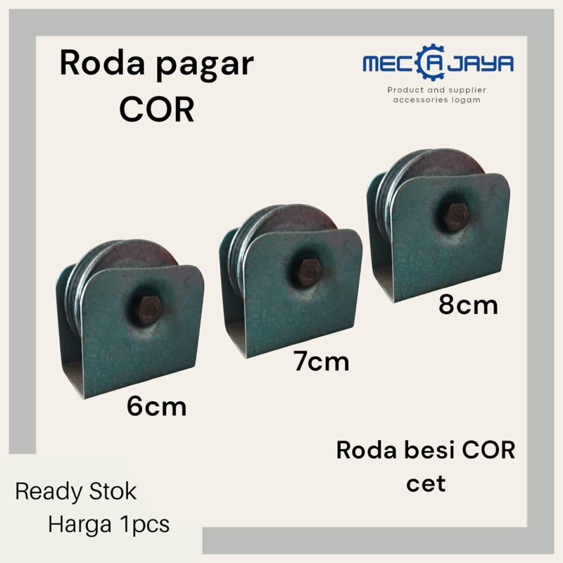 Jual RODA PINTU PAGAR BAHAN COR UKURAN 6cm 7cm 8cm// RELL SIKU DAN RELL ...