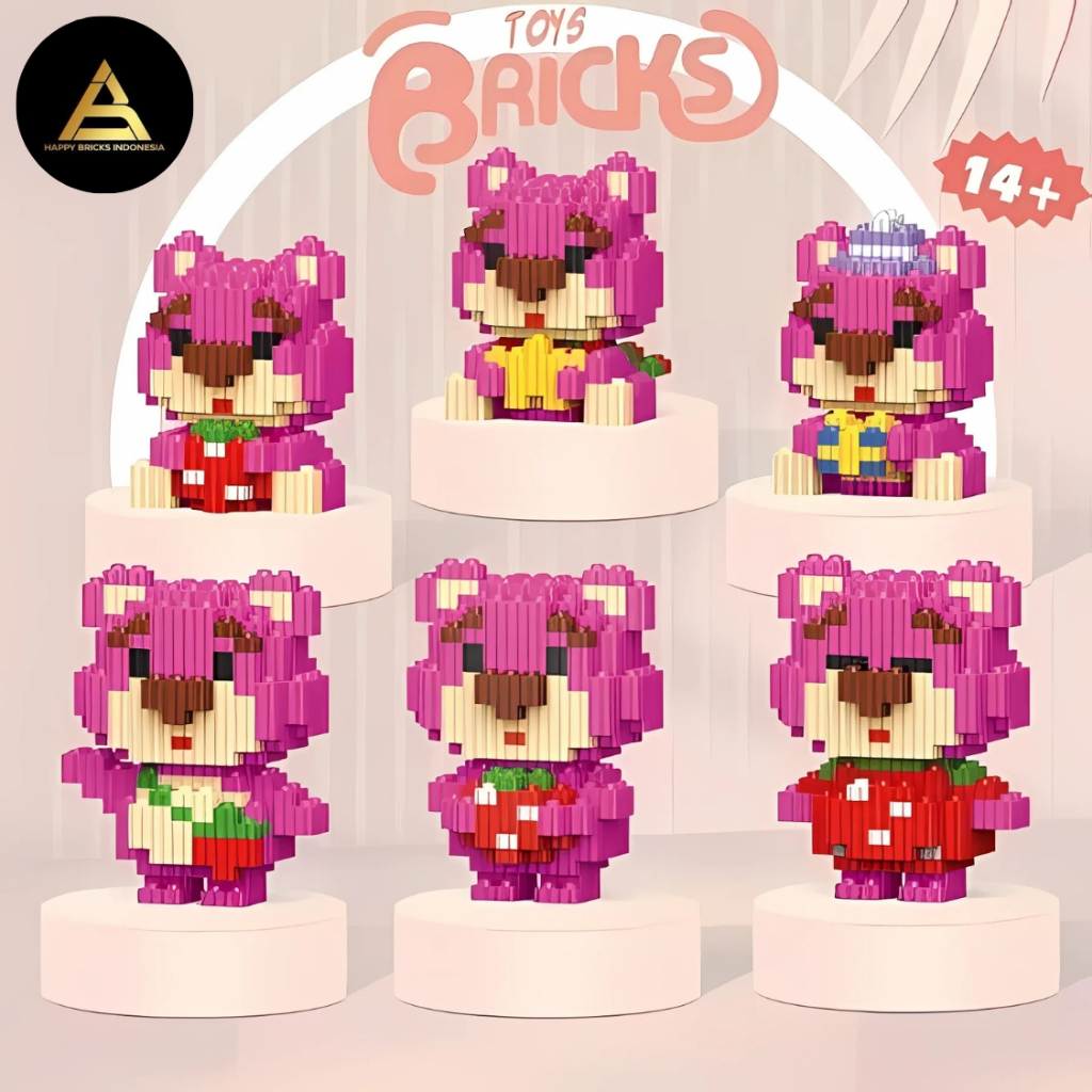 Jual HBI Nano Blocks Lotso Toy Story Kartun Beruang Pink 3D Model ...