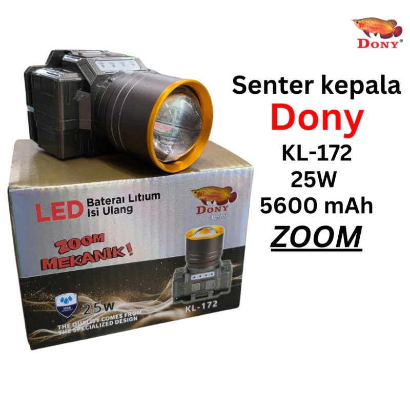 Jual Senter Kepala Dony KL-172 Zoom Mekanik Big | Shopee Indonesia