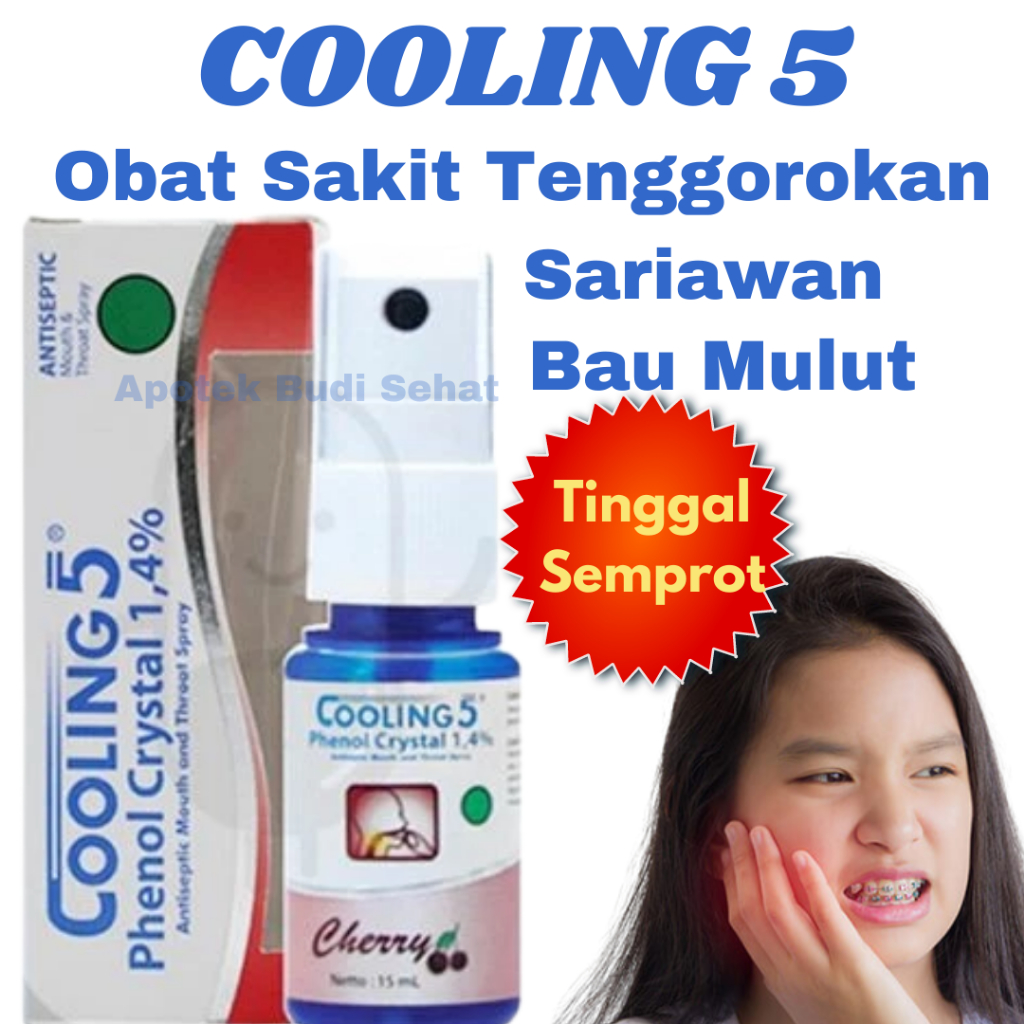 Jual Cooling 5 Spray Obat Sakit Tenggorokan Obat Sariawan Rasa Cherry 15 ml | Shopee Indonesia