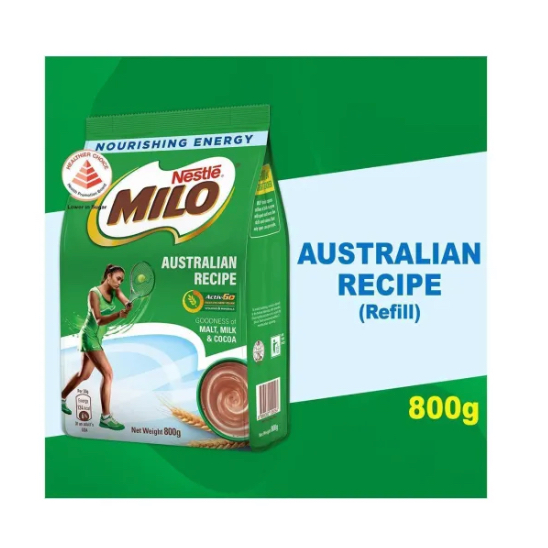 Jual Milo Australian Recipe Chocolate Malt Powder With Milk (800G Refill Pack) | Shopee Indonesia