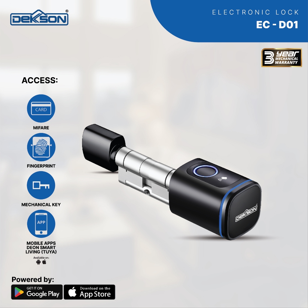 Jual DEKKSON Electronic Cylinder Silinder Kunci Pintu Digital ED D01 80 ...
