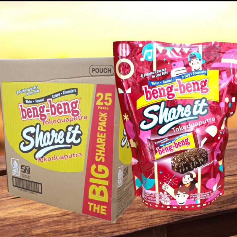 Jual beng beng share it isi 25 pcs X 6 pouch ( 1 karton )/ beng beng share it big pack / beng ...