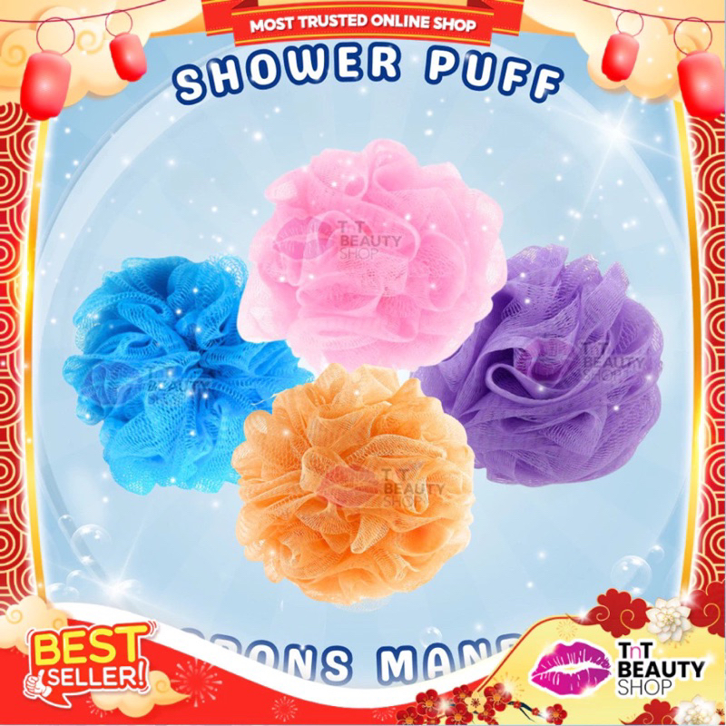 Jual SPONS MANDI SHOWER PUFF Bath Sponge Jaring Sikat Badan Spon Busa ...