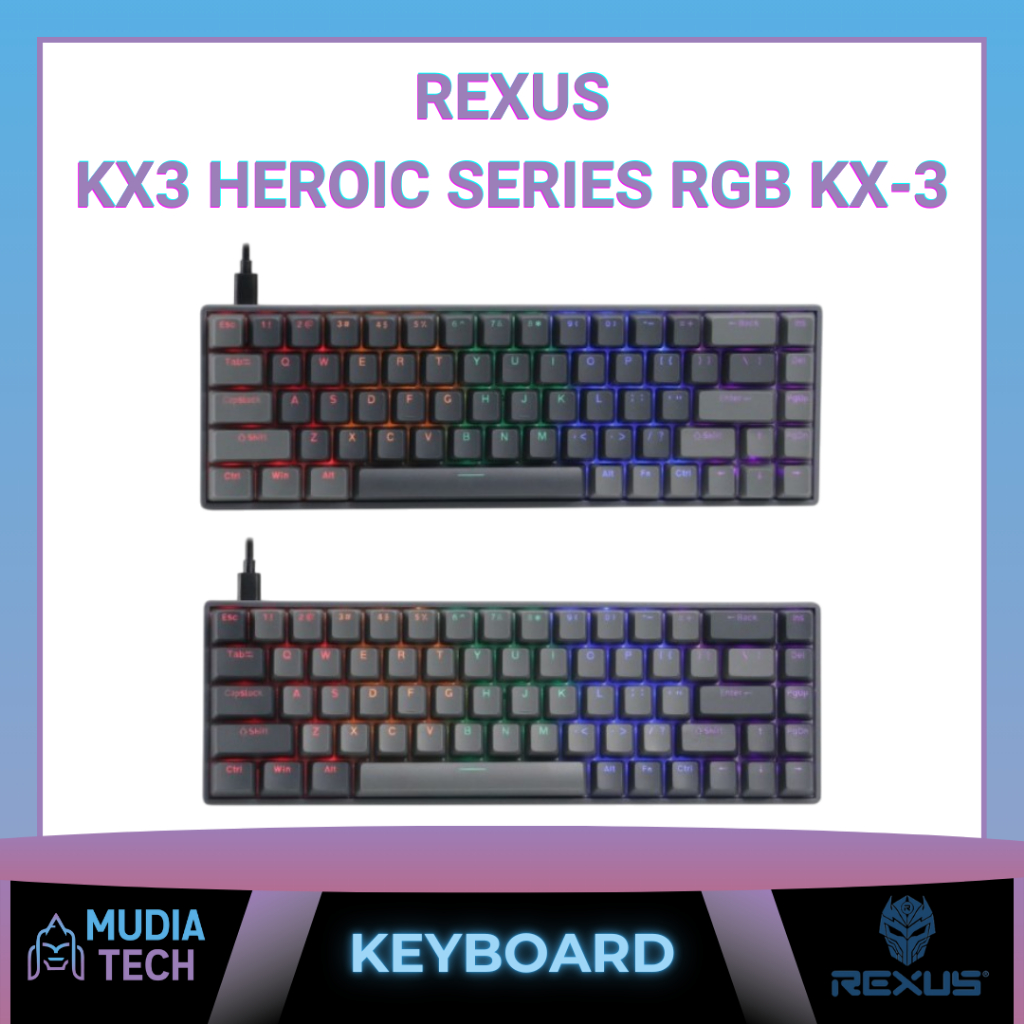 Jual KEYBOARD REXUS KX3 HEROIC SERIES RGB KX-3 GAMING MECHANICAL | RGB ...