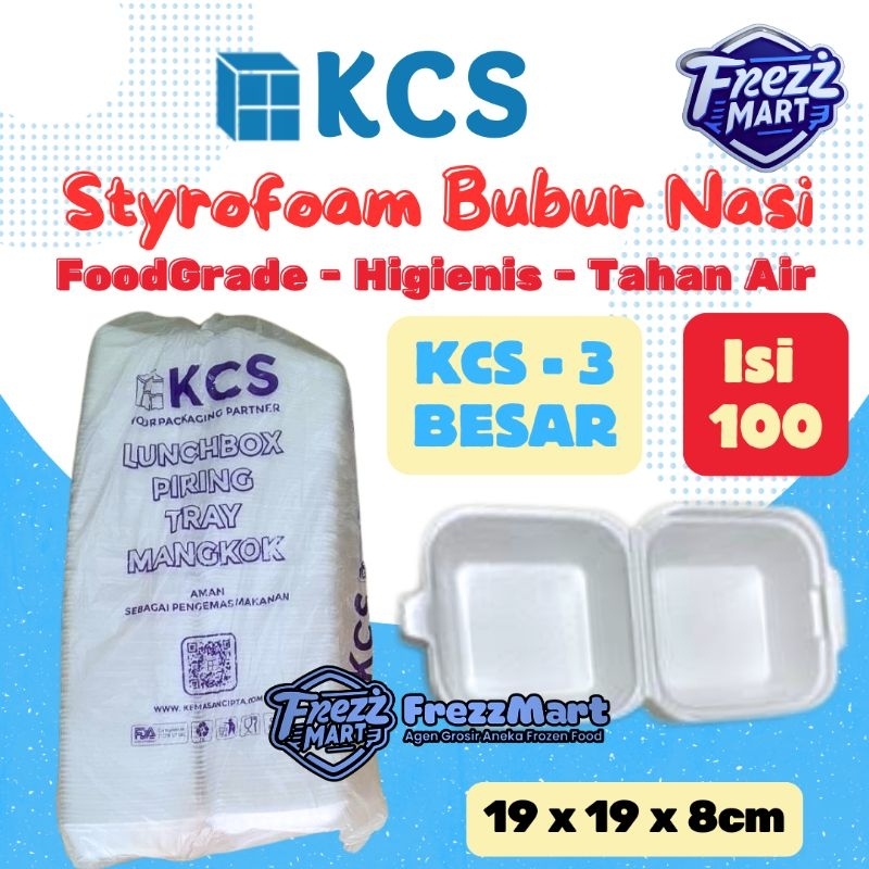 Jual Foam KCS 3 Polos Besar isi 100Pcs Styrofoam Sterofoam Lunch Box ...