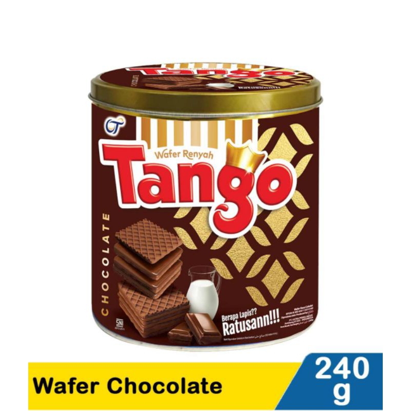 Jual Tango wafer kaleng coklat 240gr - Tanggo Vanilla - Chocolate - Can ...