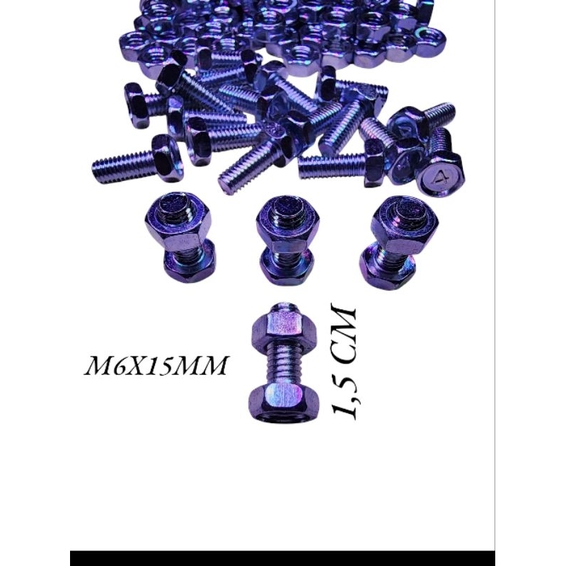 Jual Baut Mur Putih BMP M6 X 15MM Besi Galvanis | Shopee Indonesia