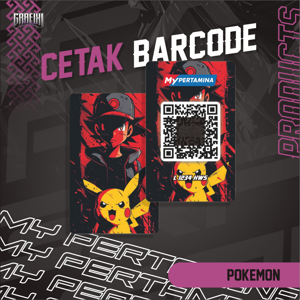 Jual CETAK BARCODE MY PERTAMINA KARTU PVC TEMA POKEMON CUSTOM 2 SISI ...