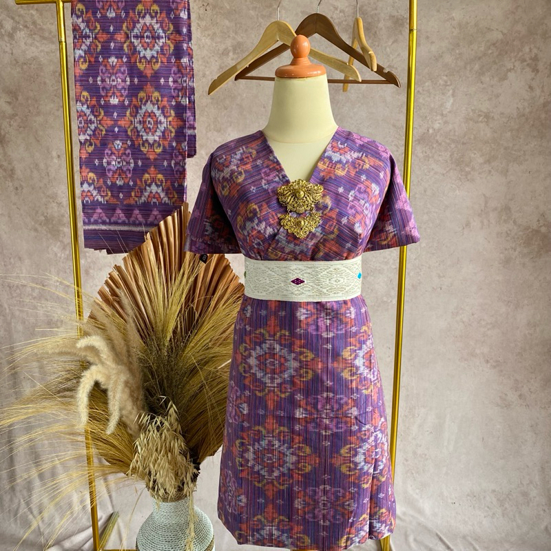 Jual KAIN TENUN ENDEK KHAS BALI MOTIF DOUBLE IKAT PATRA UNGU TERBARU ...