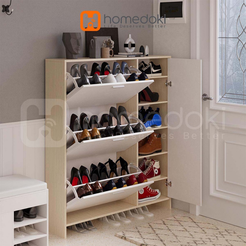 Jual Homedoki Lemari Sepatu Minimalis/ Rak Sepatu Kayu/ Lemari Sepatu ...
