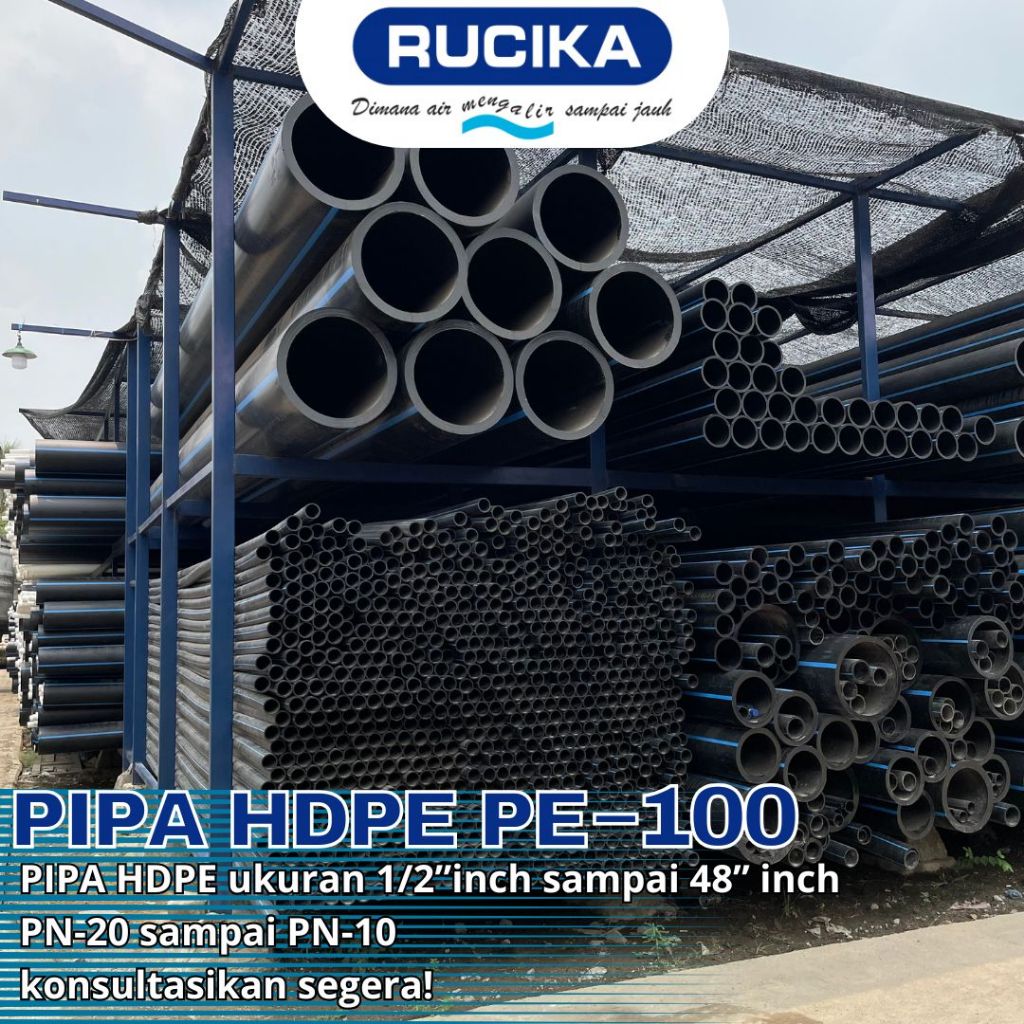 Jual Pipa Hdpe Rucika 10 inch 250 mm PN16 - Pipa Hdpe batangan | Shopee Indonesia