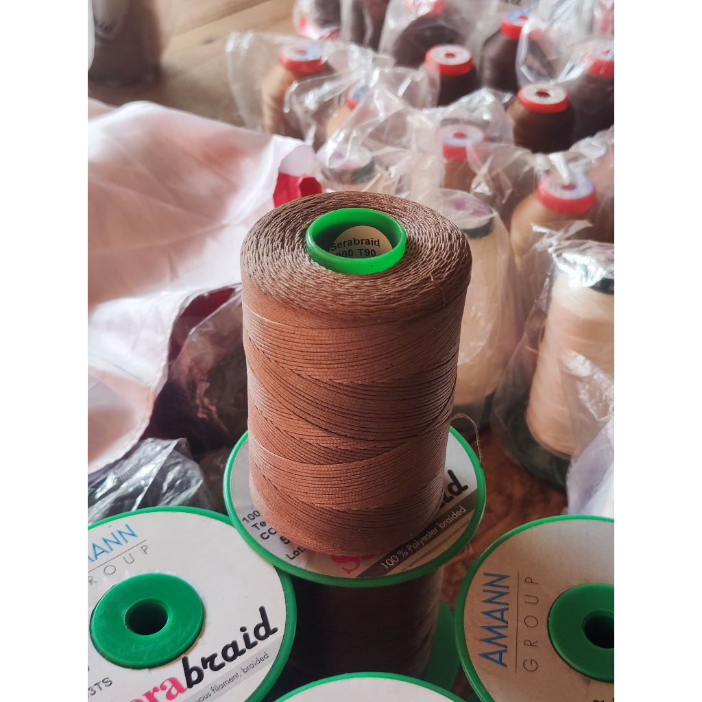 Jual Benang Polyester 100% Moccasin Full wax 1.2mm Sera Braid-Amann ...