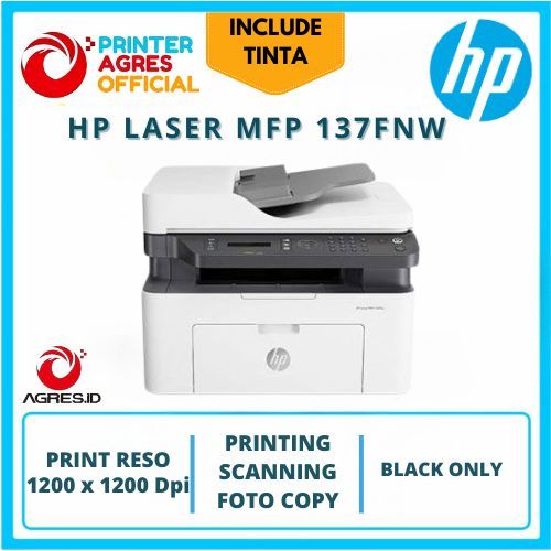 Jual HP PRINTER LASER JET MFP 137FNW ALL IN ONE WIRELLES | Shopee Indonesia