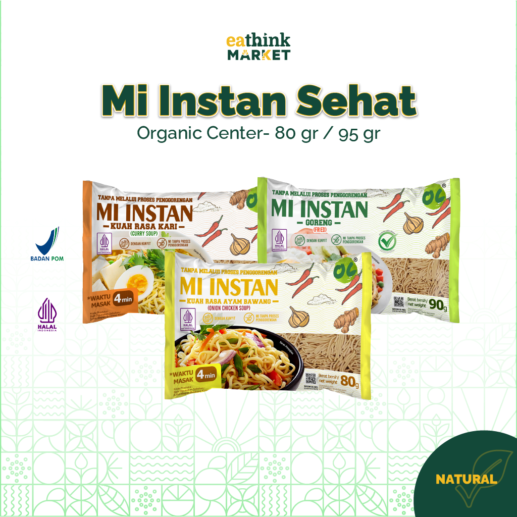 Jual Mie Veggie Instan Sehat Rendah Gluten Non MSG - Organic Center 80 ...