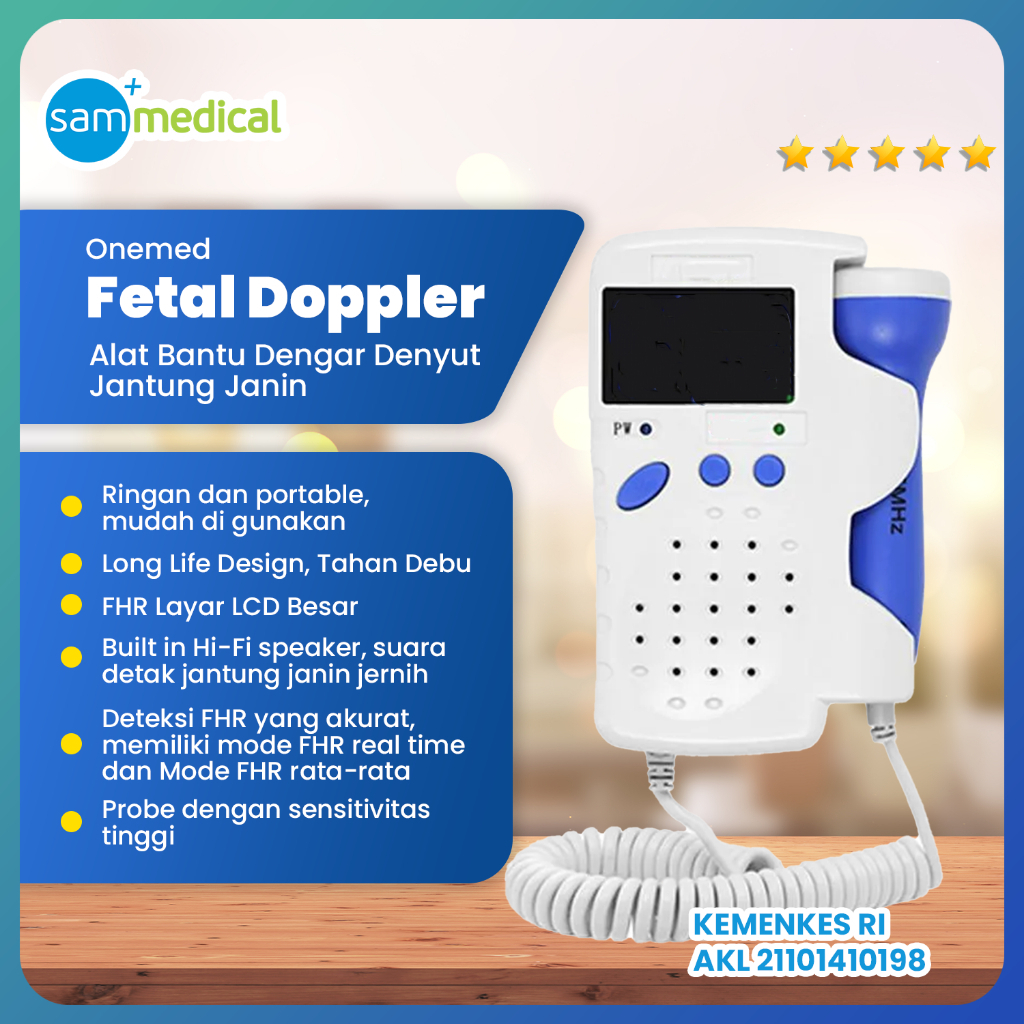 Jual Onemed Fetal Doppler / Monitor Alat Deteksi Alat Cek Detak Jantung ...