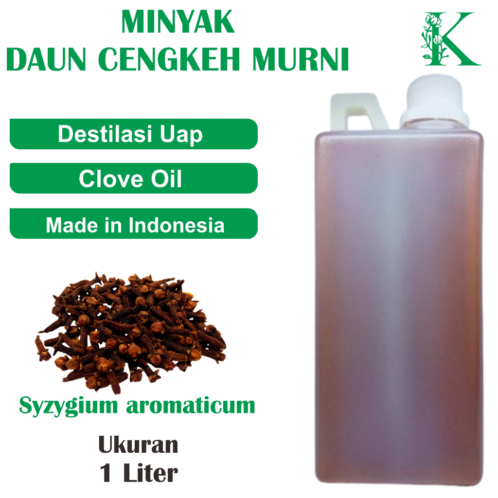 Jual 1Liter- minyak cengkeh daun murni asli tanpa campuran clove oil ...