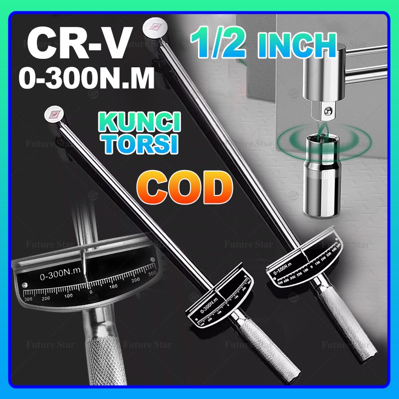 Jual Kunci Momen Torsi Drive Beam Torque Meter Jarum Wrench 1/2'' inch Reads in 0-300N.M Motor ...